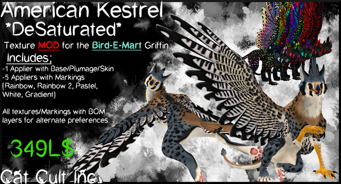Second Life Marketplace - American Kestrel DeSaturated MOD